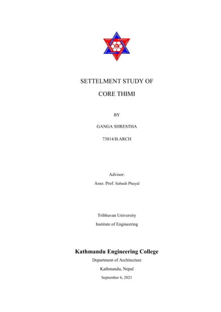 Settelment Study of Core Thimi Area, Newari Architecture | PDF