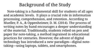 A Comparative Analysis of Traditional Note-Taking and Digital Note ...