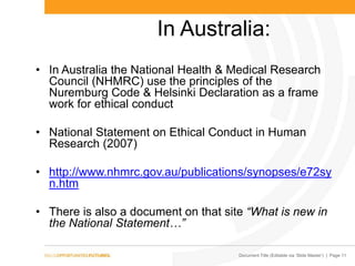 Research ethics | PPTX | Medical Health