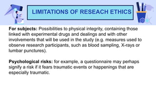Presentation about research and research ethics | PPTX