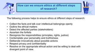 Presentation about research and research ethics | PPTX