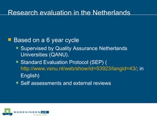 Research evaluation in the Netherlands : a library perspective | PPT ...