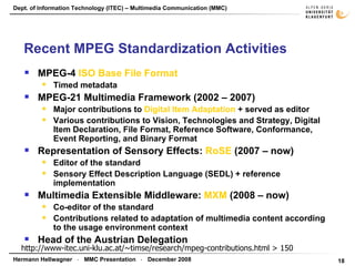 Research Group Multimedia Communication (MMC) | PPT