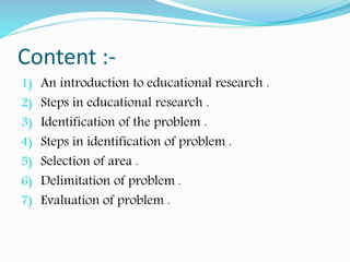 Research identification of the problem | PPTX