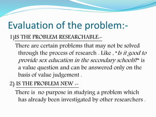 Research identification of the problem | PPTX