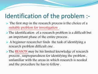 Research identification of the problem | PPTX