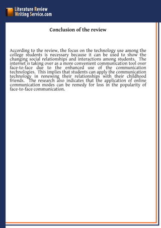 Research Literature Review Sample | PDF