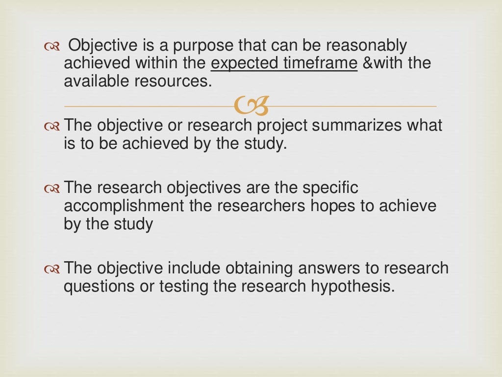 Research objective