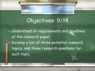 Research Paper Expectations | PPT | Homework and Study | Education
