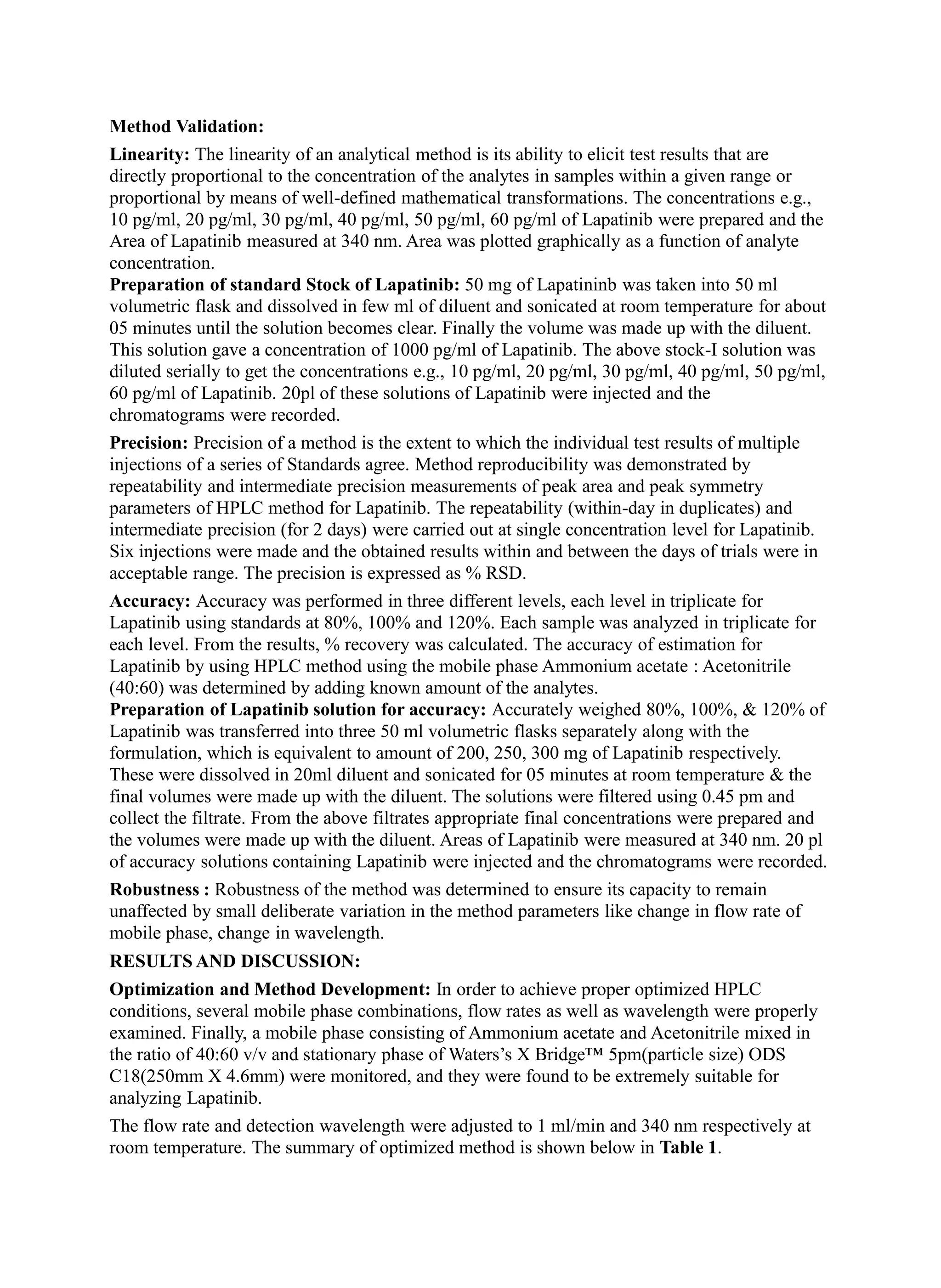 DESIGN OF EXPERIMENTS TO DEVELOP AND VALIDATE NEW ANALYTICAL METHODS FOR QUANTITATIVE ESTIMATION ...