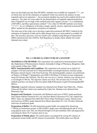 DESIGN OF EXPERIMENTS TO DEVELOP AND VALIDATE NEW ANALYTICAL METHODS ...