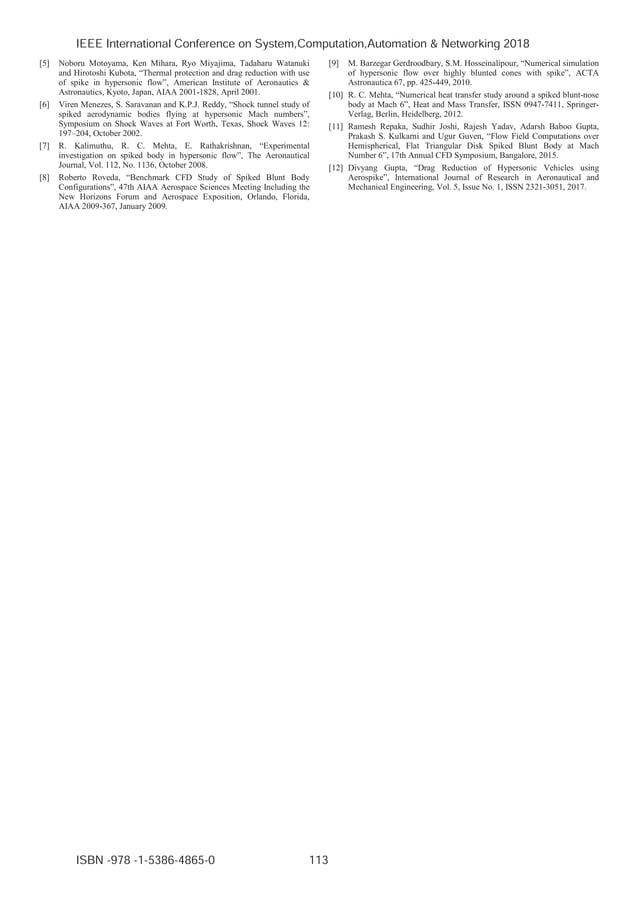 Numerical Simulation Over Flat-Disk Aerospike at Mach 6 | PDF