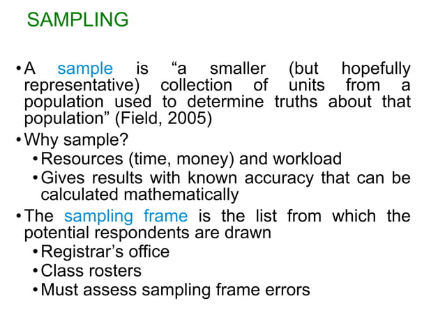 Sampling Techniques, Scaling Techniques and Questionnaire Frame | PPTX