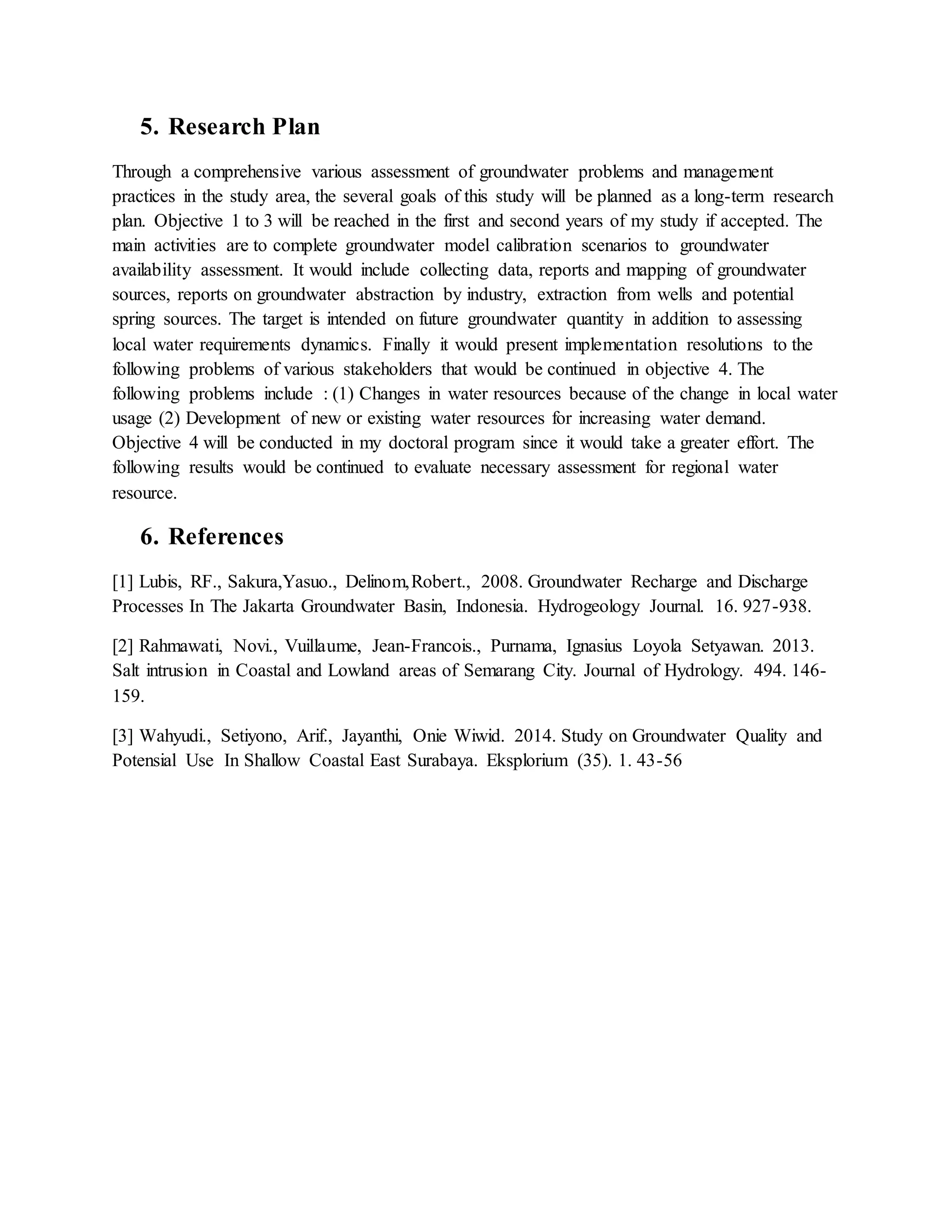 Research Proposal-Assessment of the Potential Impacts of Humans to ...