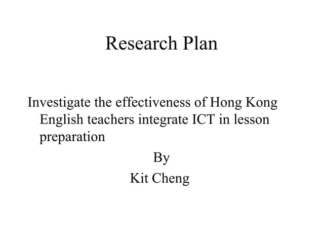 Research Plan Ppt | PPT