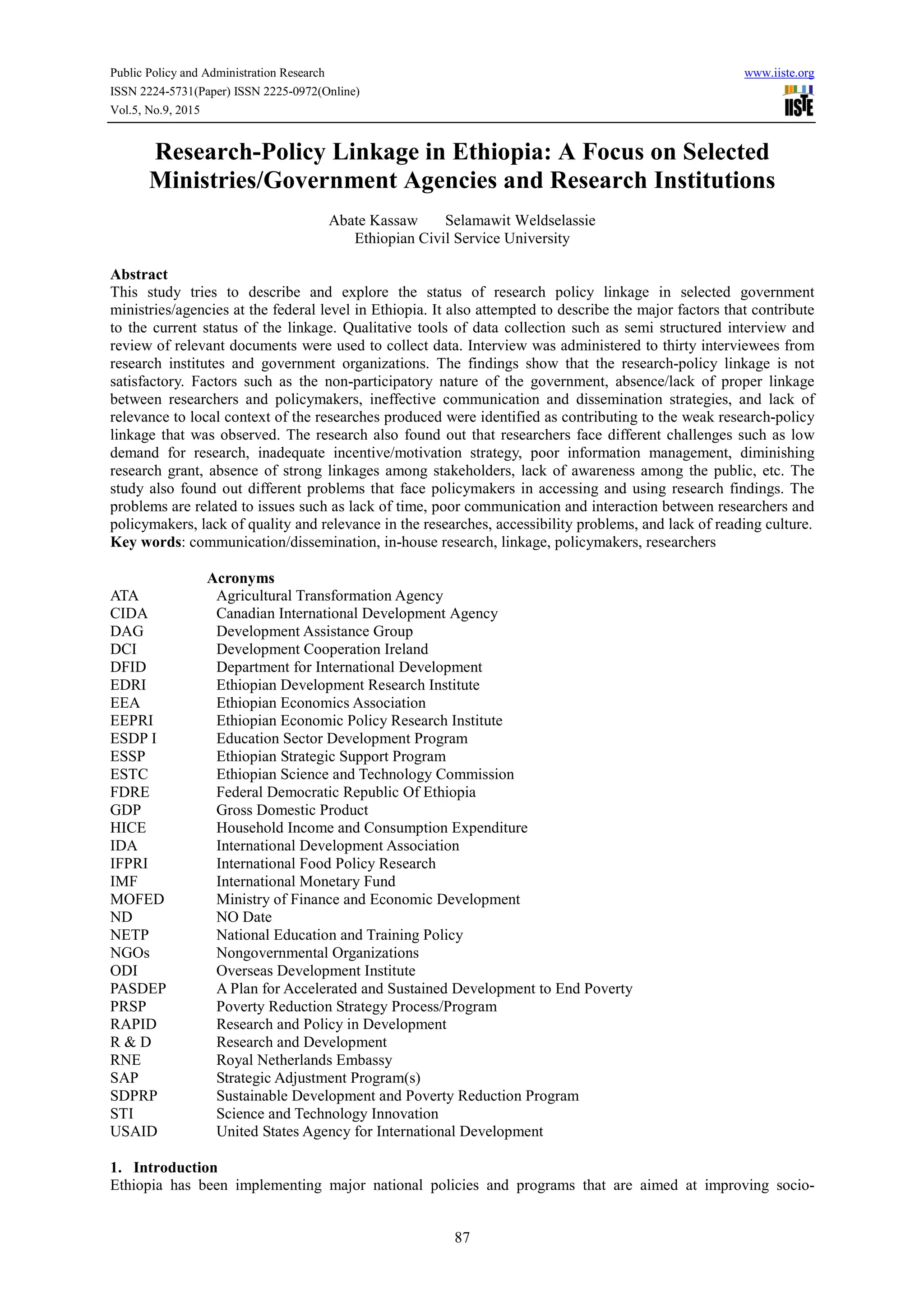 Research-Policy Linkage in Ethiopia.pdf