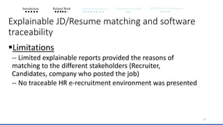 Toward a Traceable, Explainable and fair JD/Resume Recommendation System | PPTX