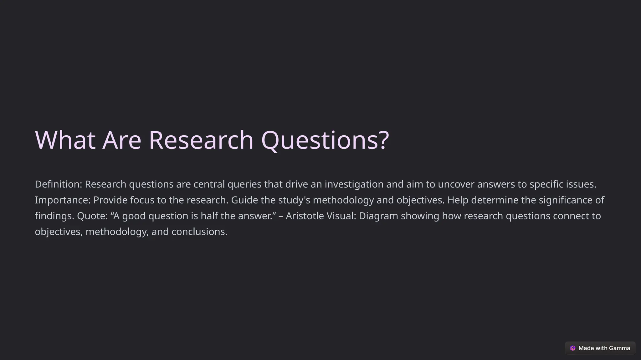 Research Questions, types and objectives | PPTX
