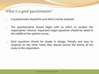 Questionnaire Design | PPTX