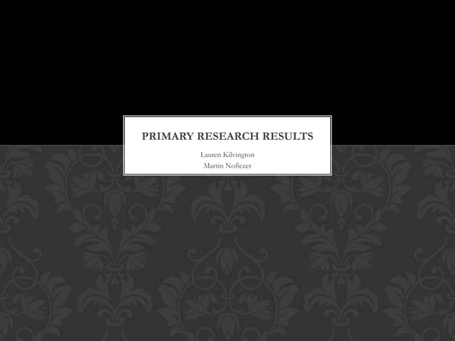 Research Results Presentation | PPT