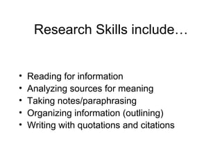 Research Skills Seminar | PPT | Education