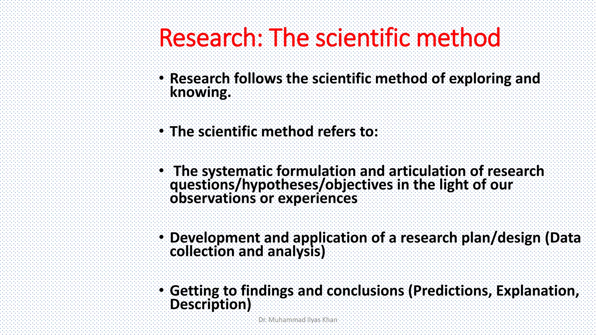 Research the scientific method of knowledge | PPTX