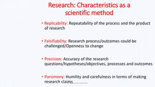 Research the scientific method of knowledge | PPT
