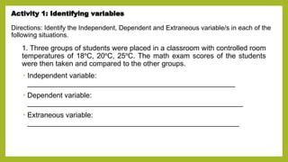 Comprehensive Guide to Research Variables: Types and Identification | PPTX