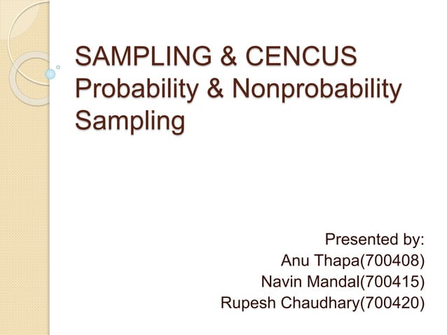 Sampling, Census | PPTX | Science