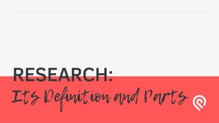 Parts of a Research Paper | PPT