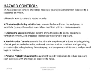 HAZARD CLASSIFICATION AND CONTROL | PPTX