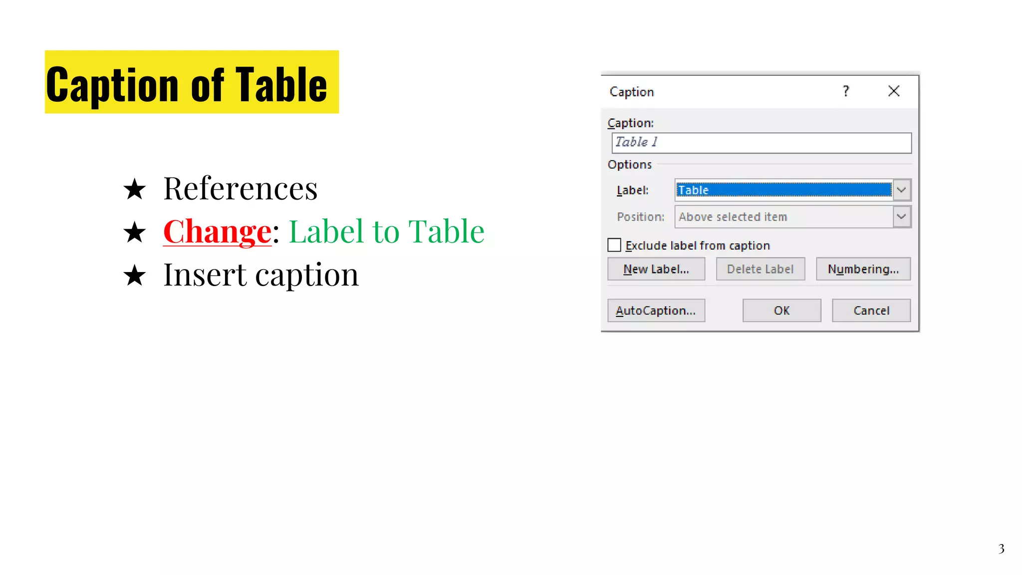 Research 24. code 47. Table, Caption, List of tables | PPT