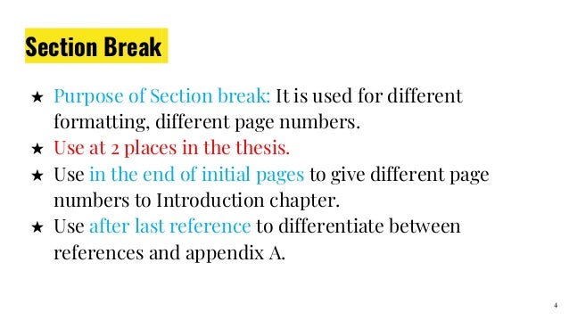Research 25. Code. 0048. Different page numbers, Page break, Section ...