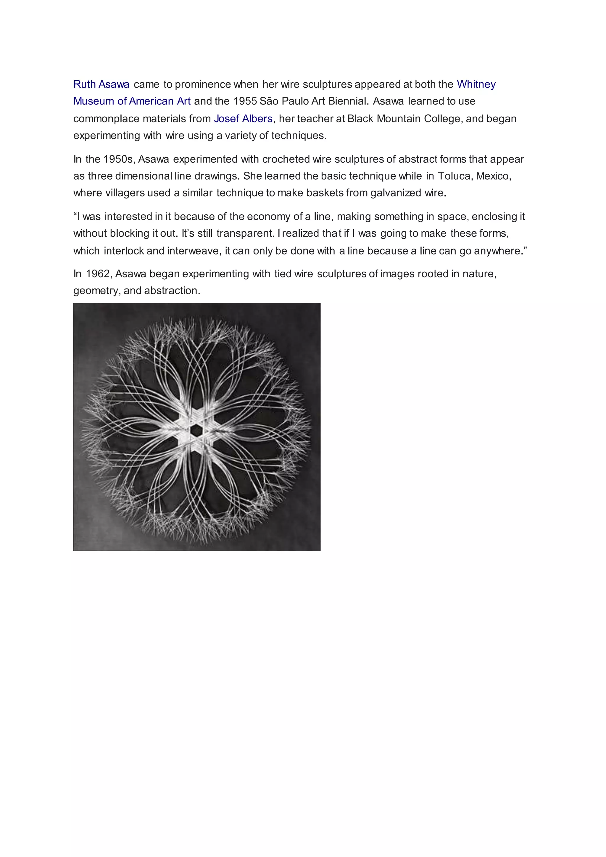 Research 6 different types of wire sculpture | DOCX