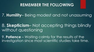 Importance of Scientific Attitudes and Basic Science Process Skills | PPTX