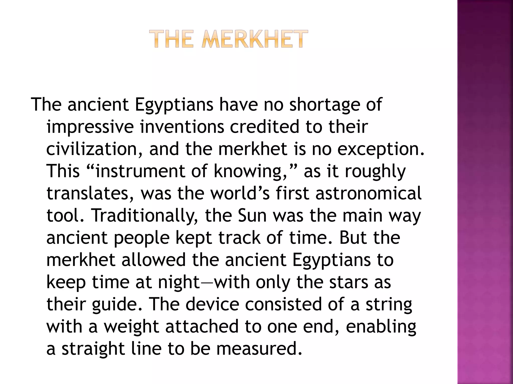 Ancient devices for Measuring Time | PPTX