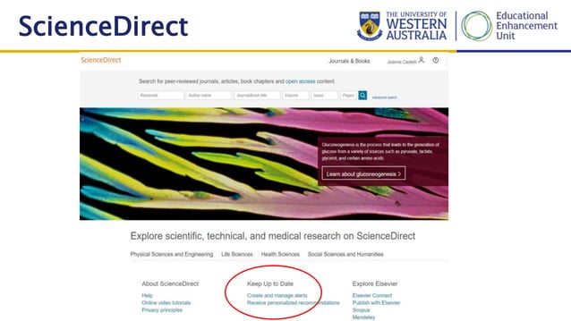 Research alerts for ScienceDirect | PPTX