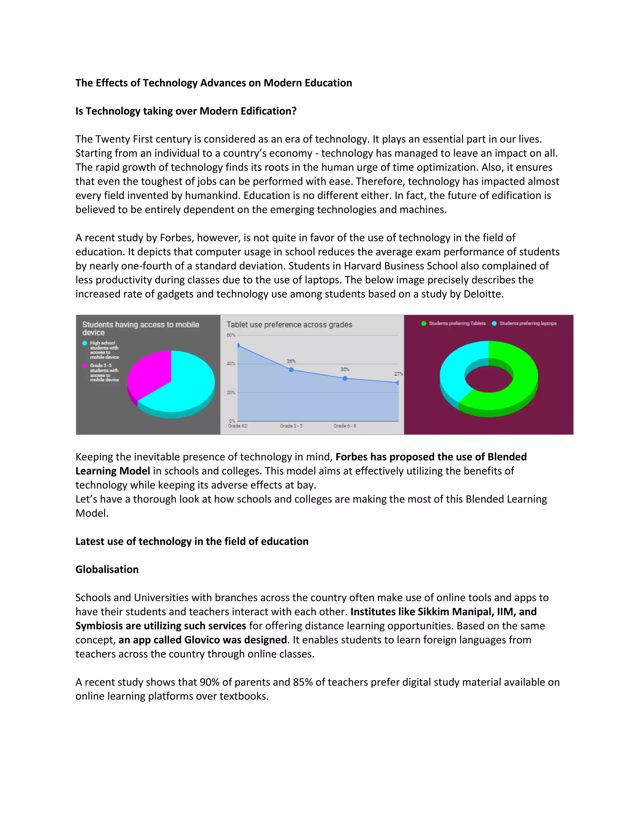 The Effects of Technology Advances on Modern Education | PDF