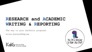 Research and academic reporting | PPTX
