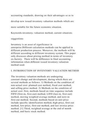 Research and Analysis on Issued Inventory Valuation Method.docx