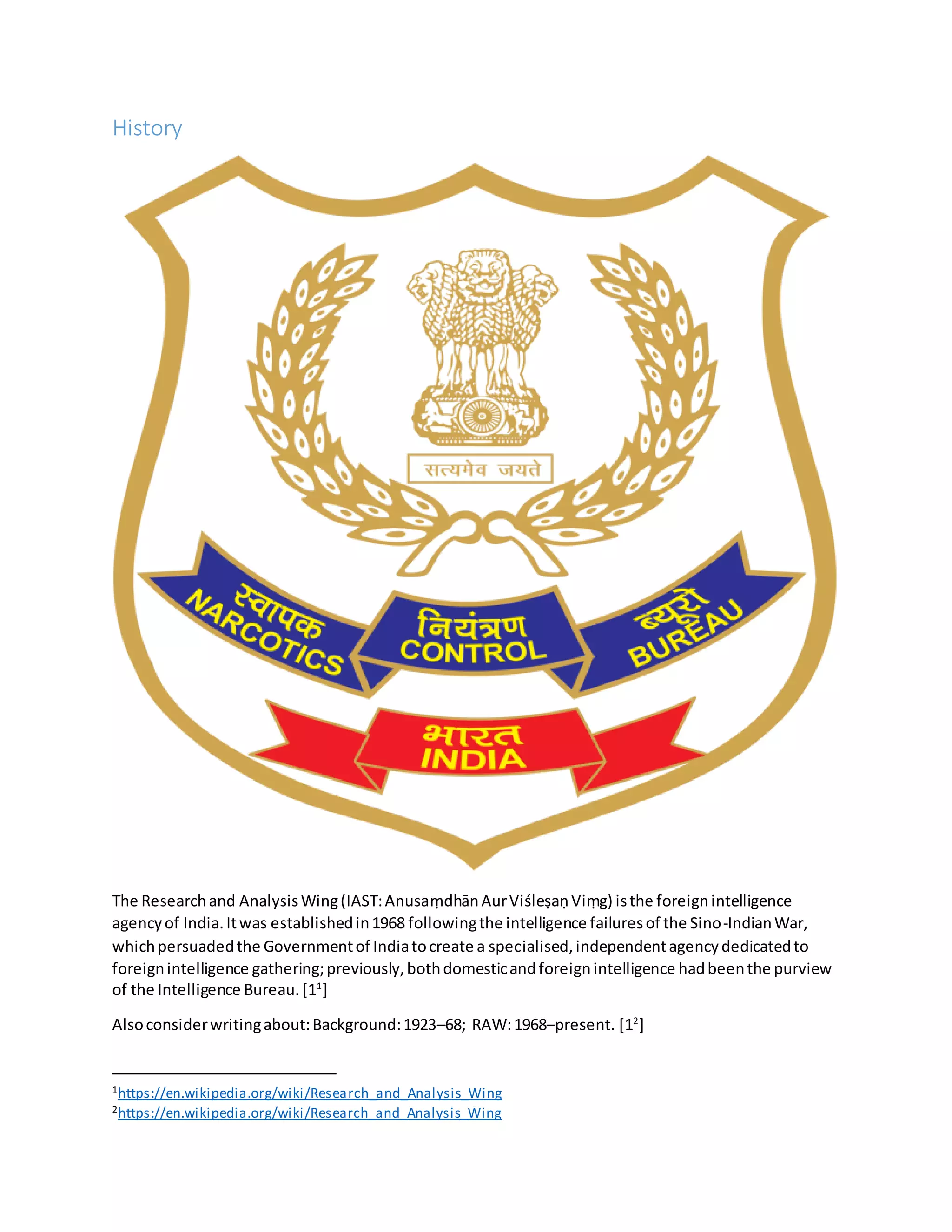 Research and analysis wing | PDF