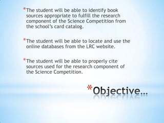 Research and citation skills presentation | PPTX