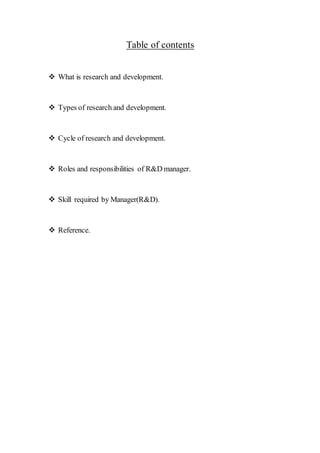 Research and development | DOCX