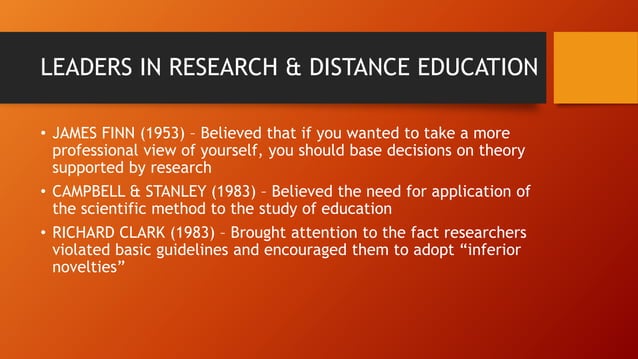 Research and Distance Education | PPTX | Online Education | Education