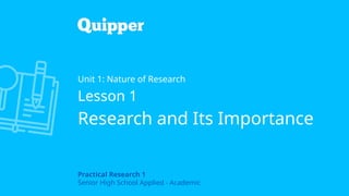 Research And Its Importance-A study Guide | PPTX