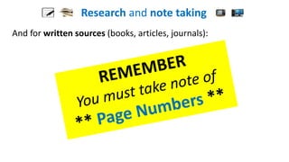 History research and note taking | PPTX