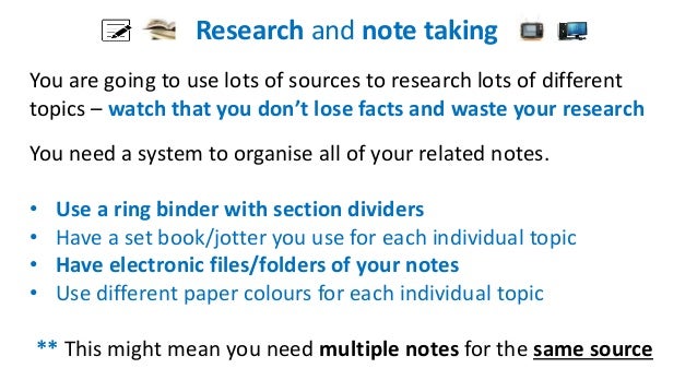 History research and note taking