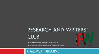 Research and writers’ club | PDF