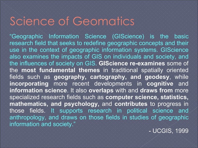 Research Areas In Geomatics | PPT