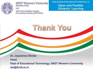 Research Areas in Open & Flexible Distance Learning by Dr. Jayashree Shinde | PPTX